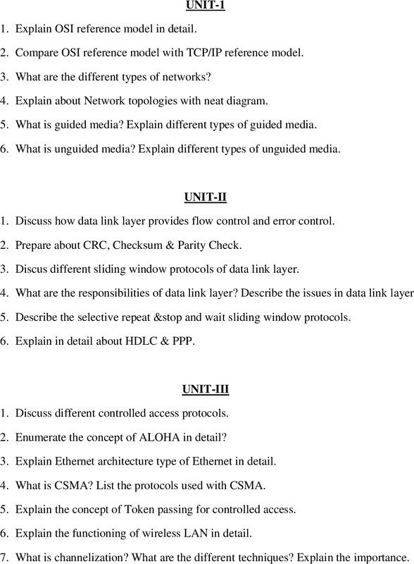 B.Tech Sem Computer Networks (CN) Important Questions - ShareMyNotes ...