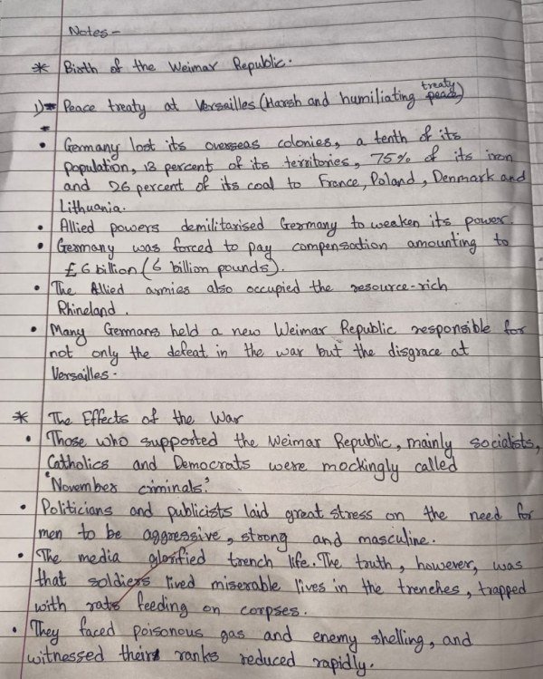 Class 9th cbse history lesson Nazism and the rise of Hitler notes ...