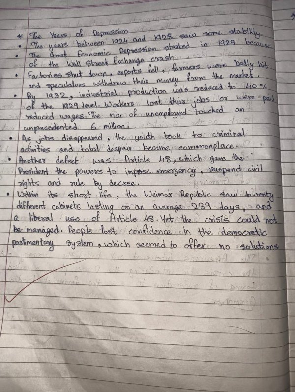 Class 9th cbse history lesson Nazism and the rise of Hitler notes ...