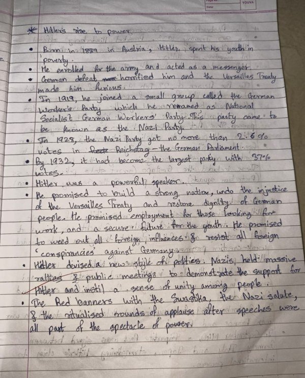 Class 9th cbse history lesson Nazism and the rise of Hitler notes ...