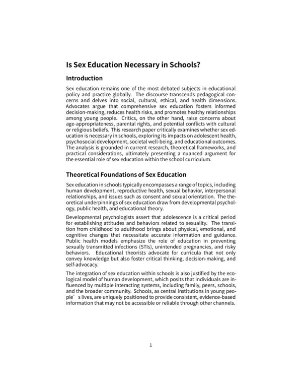 Is Sex Education Necessary in Schools? – Benefits, Impacts & Debate ...